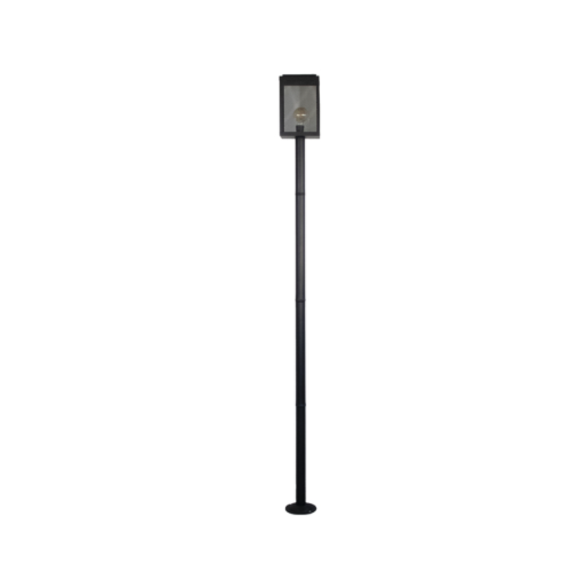 Poste para Jardim 1 Lâmpada Preto 1,88m JRC - Solar Led